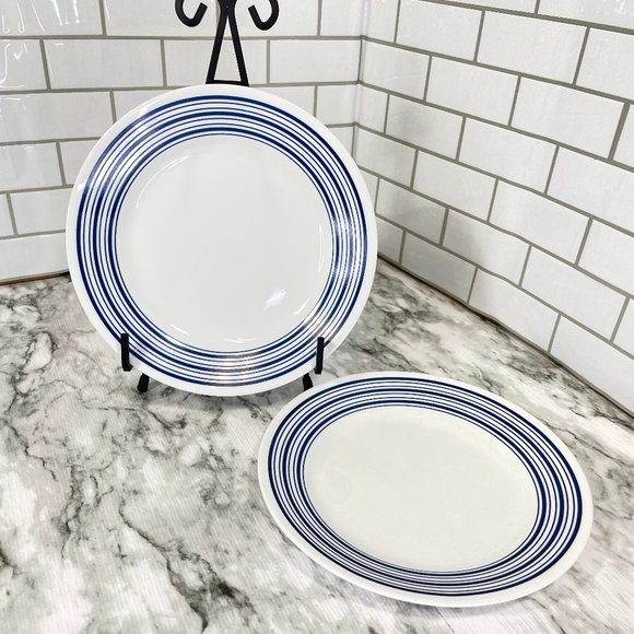 Corelle | Dining | Corelle Newport Beach Blue Circles Blue Bands ...